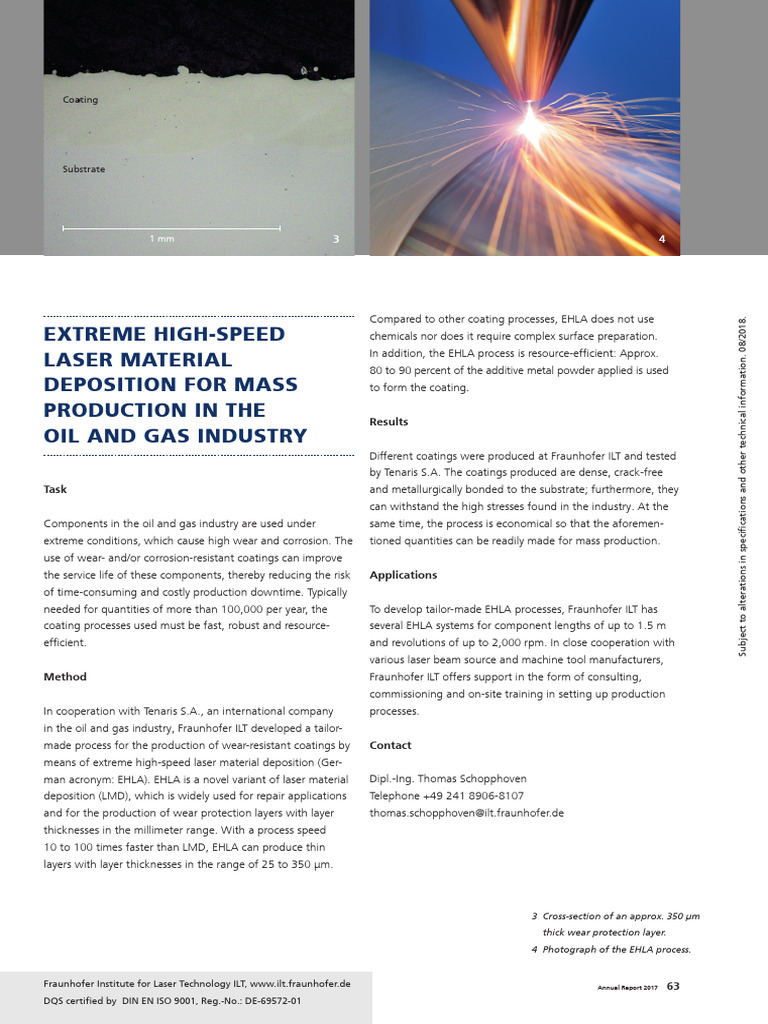 FRAUNHOFER. Extreme High-Speed Laser Material Deposition For Mass ...