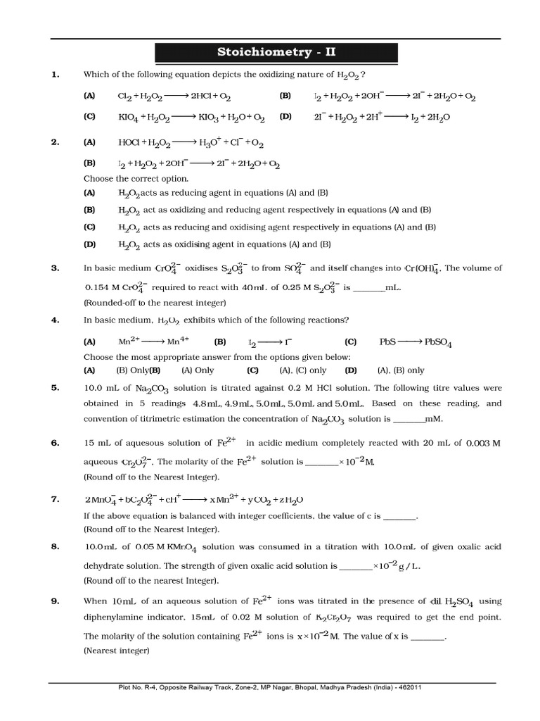 Stoichiometry 2 | PDF