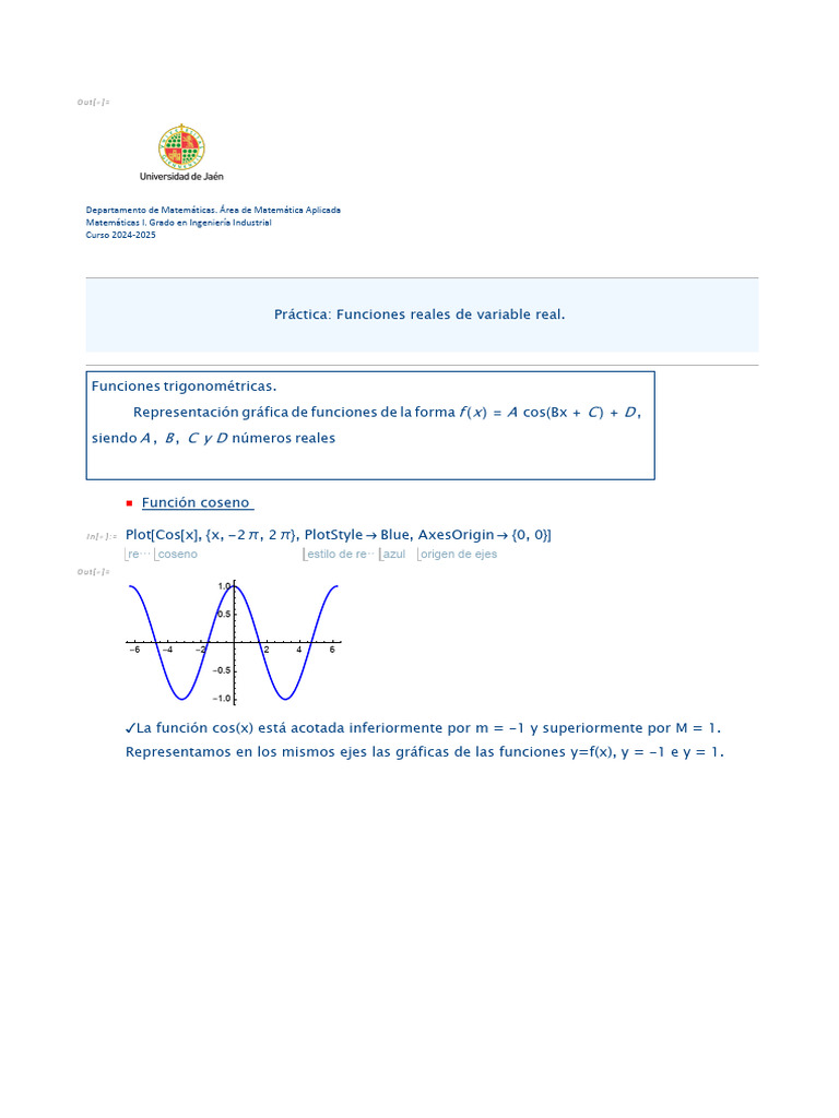 EPSJ - Mat - I - Practica Funciones-2 - 2024-25 | PDF | Asíntota | Pi