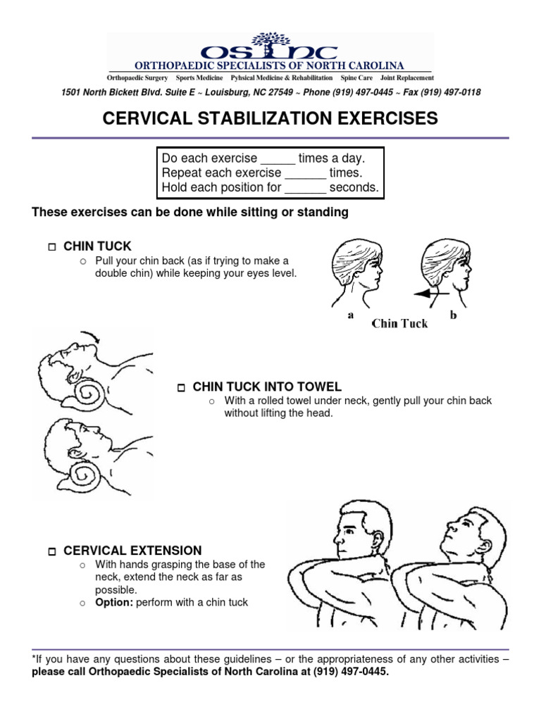 Cervical Stabilization Exercise Guide | PDF