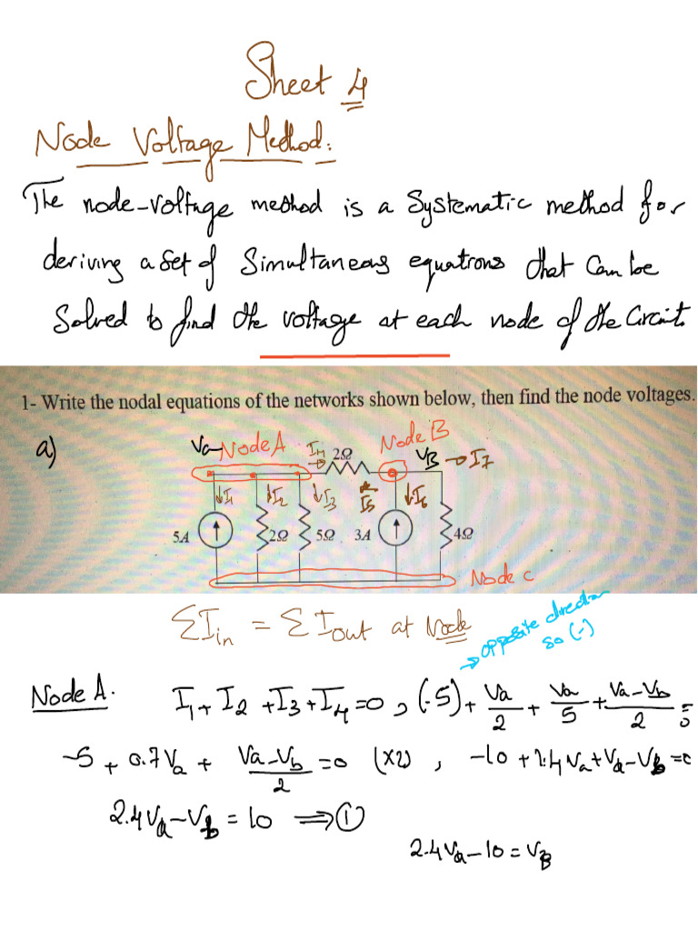 Sheet 4 - Node Voltage Method | PDF