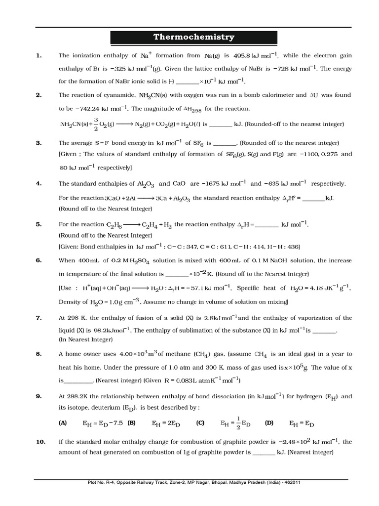 Thermochemistry | PDF