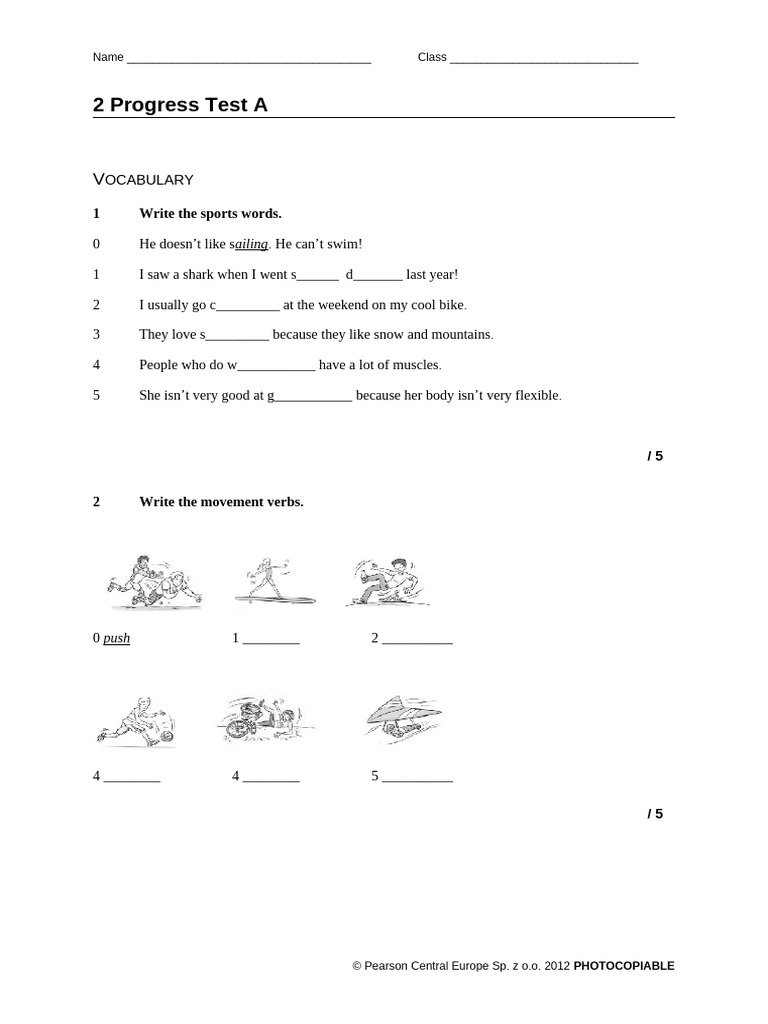 Progress Test 2 A | PDF | Syntax | Grammar