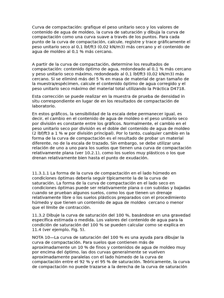 Curva de Compactación y Saturación | PDF