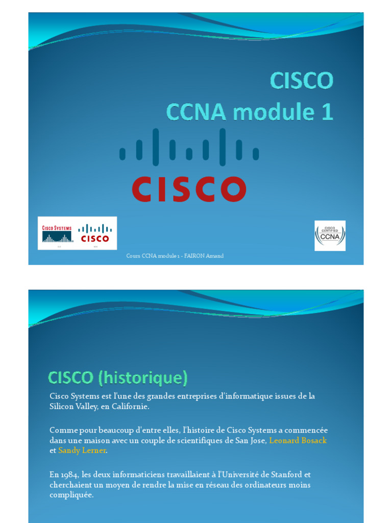 CISCO CCNA 1 PDF | PDF | Systèmes Cisco | Système de noms de domaines