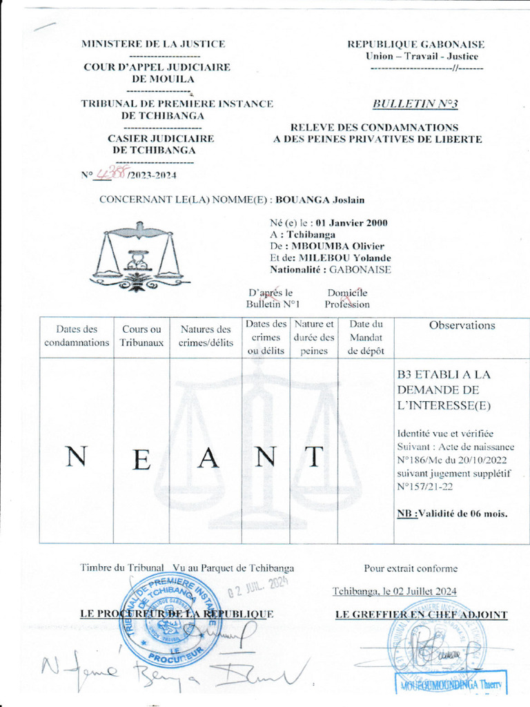 Cassier Judiciaire | PDF