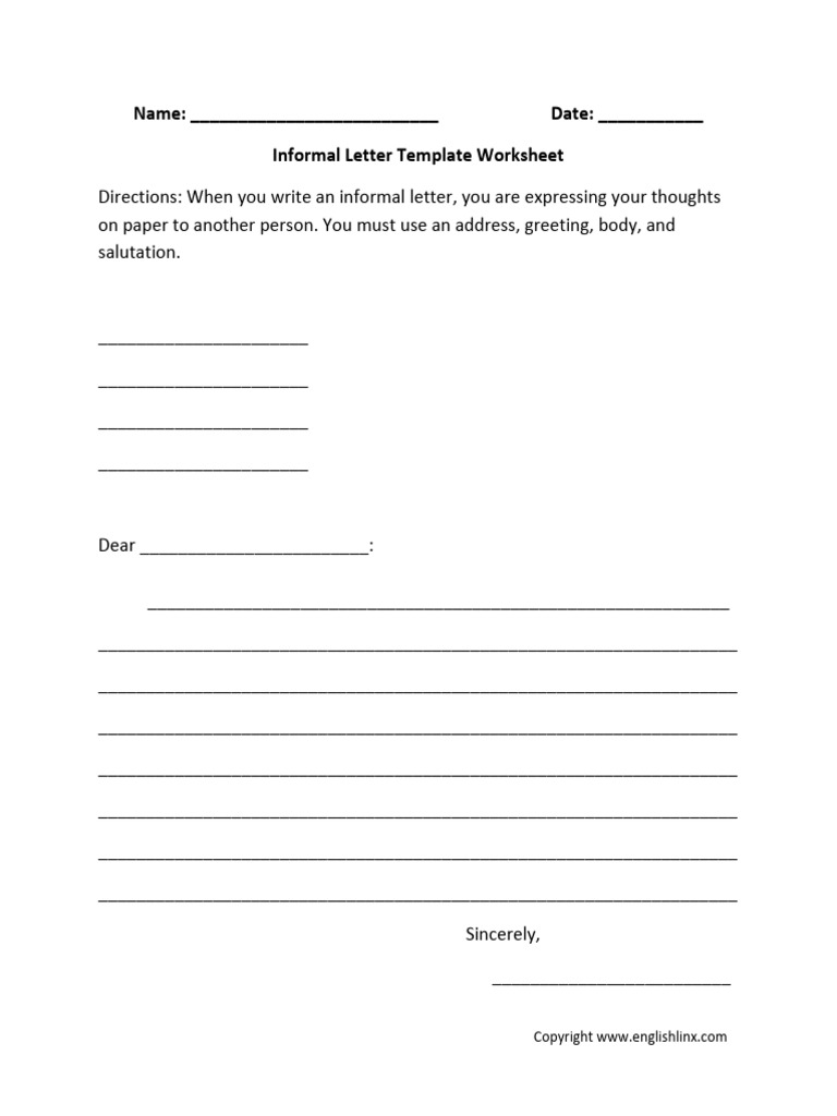 Informal Letter Template | PDF
