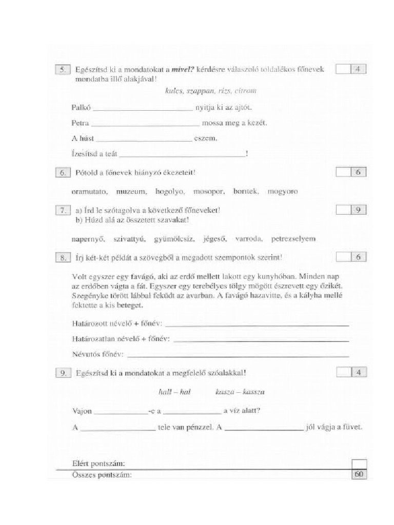 Apaczai Nyelvtan Felmero Fonev 4 Osztaly A 2 | PDF