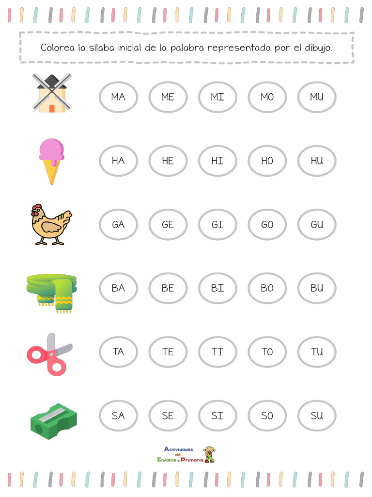 Conciencia Fonologica Silaba Inicial | PDF