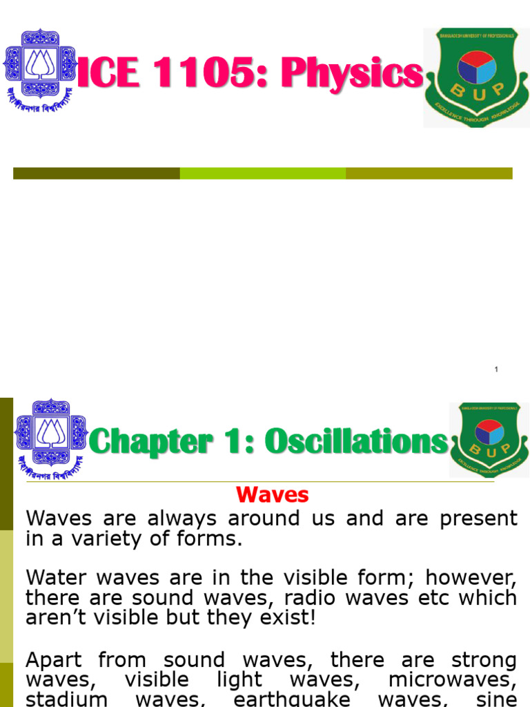 Chapter 1 (Part-3) - ICE 1105-Oscillations | PDF | Waves | Oscillation