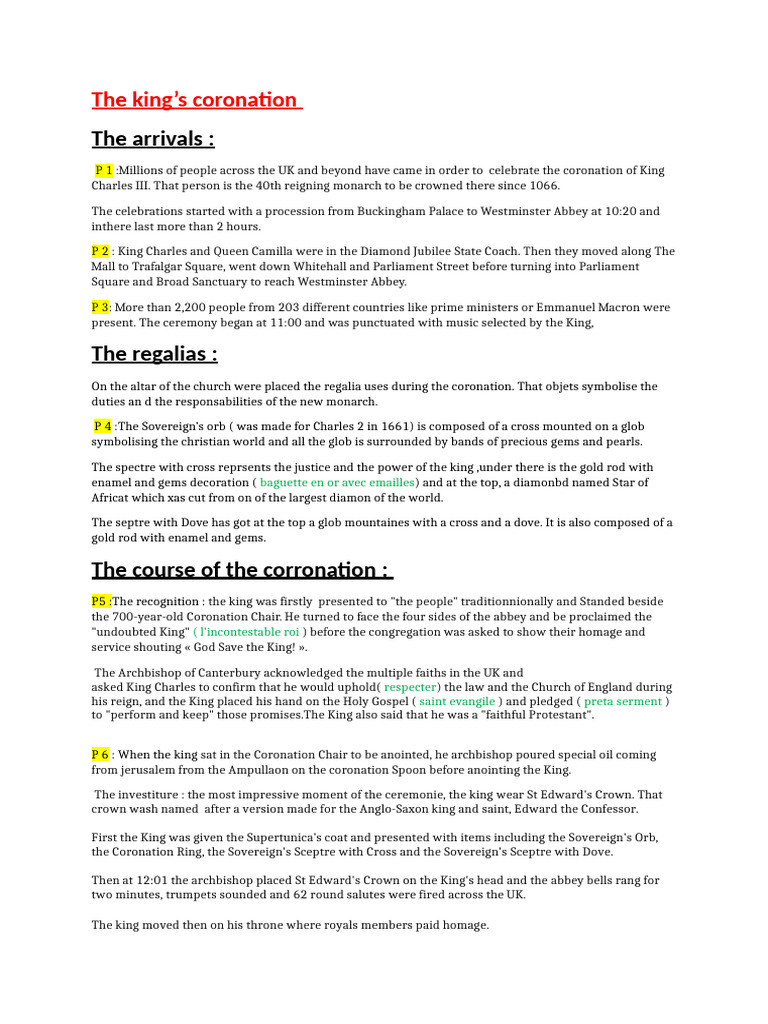 5 Min Talk | PDF | Coronation | Monarchy