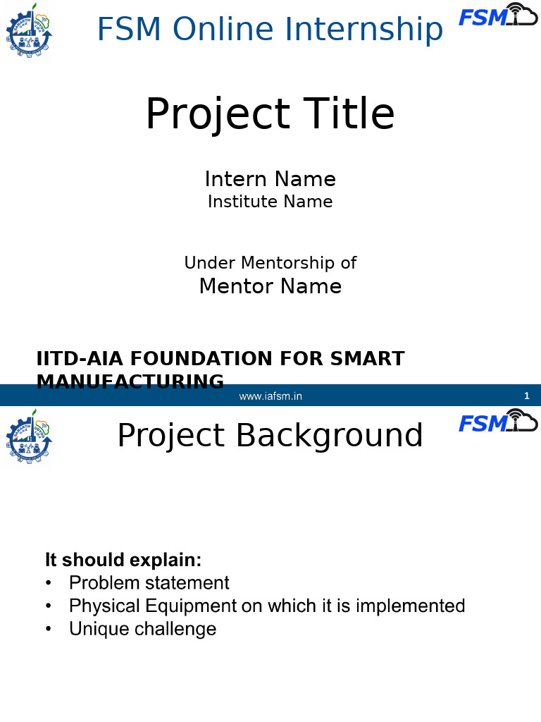 FSM Internship Presentation | PDF
