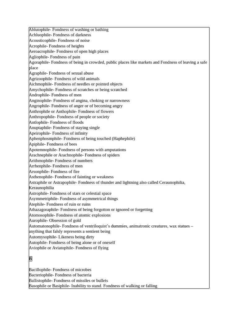 Philias and Phobias | PDF | Fear | Phobia