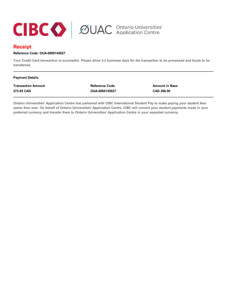 Successful Payment Receipt for Student Fees | PDF