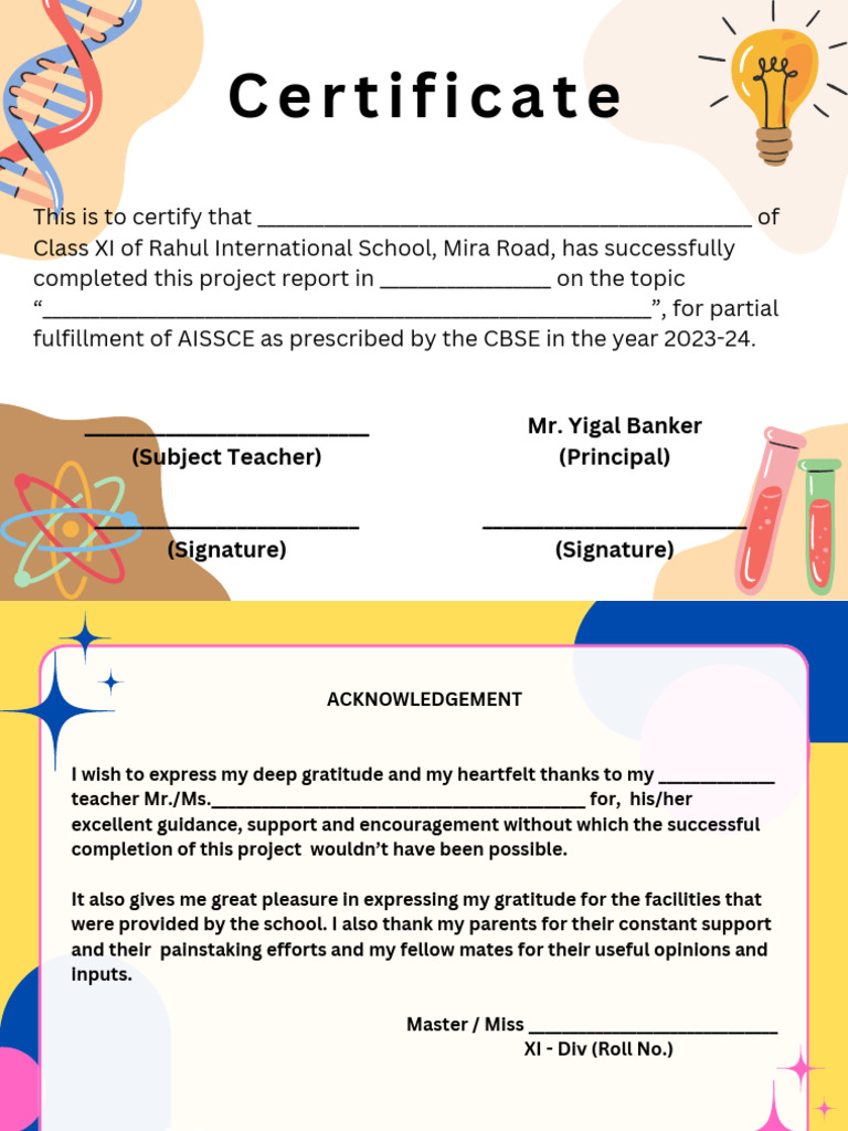 Certificate Acknowledgement Format | PDF