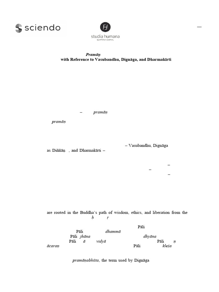 The Buddhist Pramana - Epistemology Logic and Langu | PDF ...