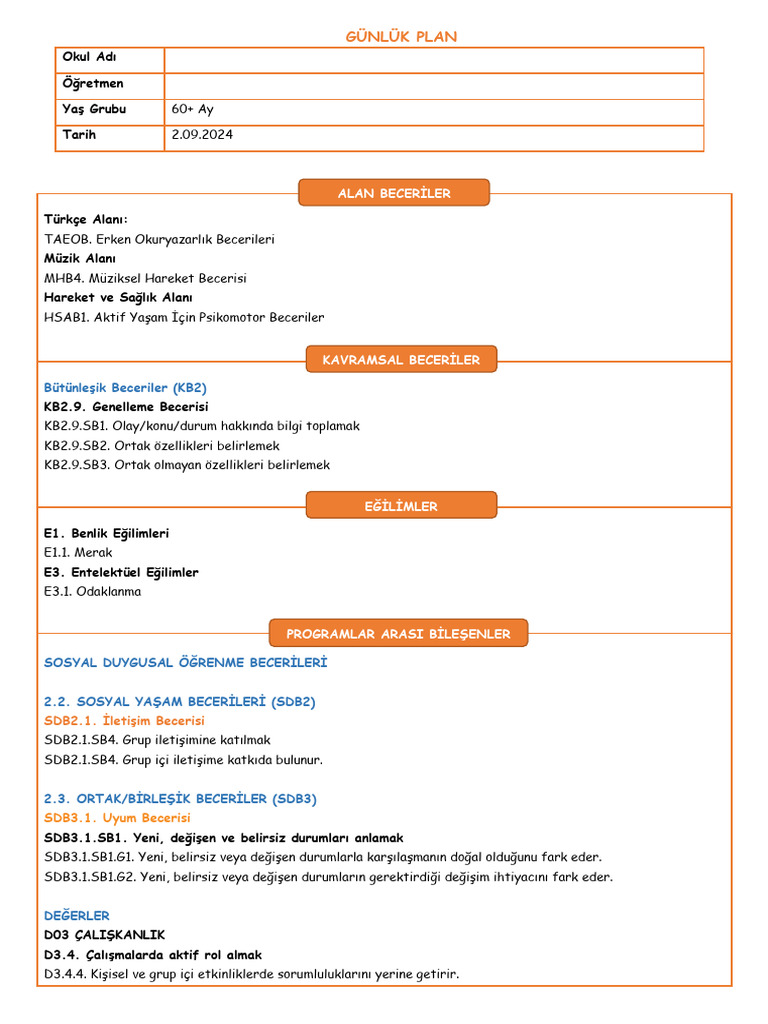 2024 Eylul Toplu Maarif Gunluk Planlari Anneninokulu Com | PDF