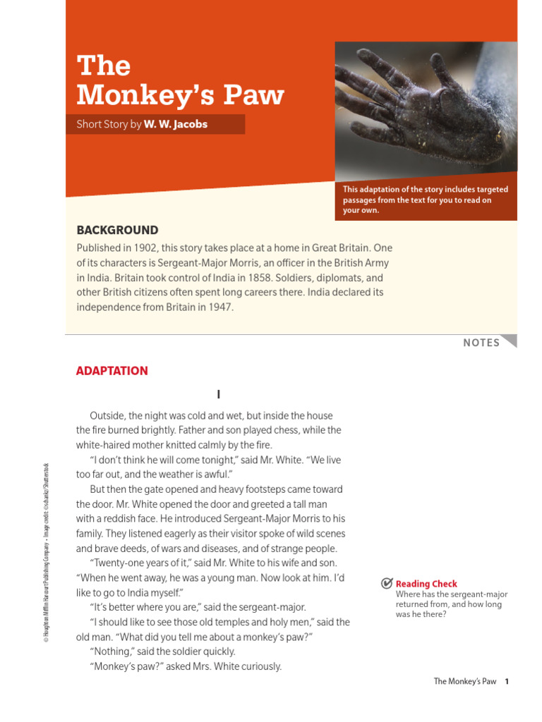 Summary Monkey's Paw | PDF