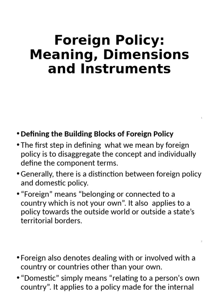 Understanding Foreign Policy Basics | PDF | Policy | International ...