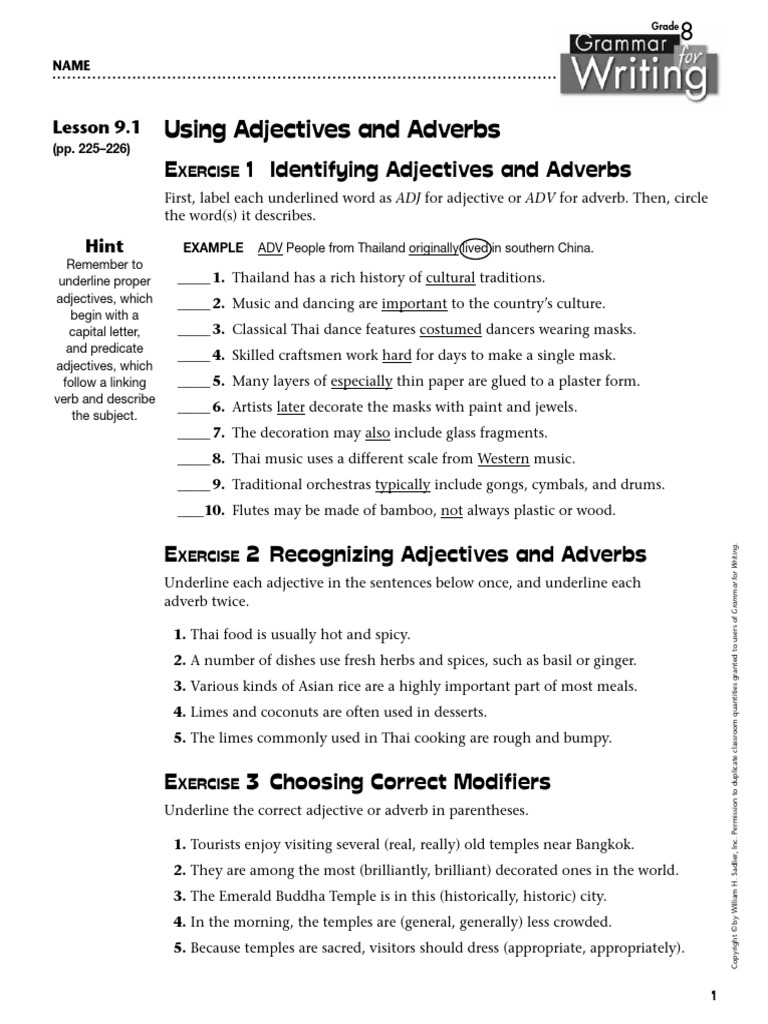 Using Adjectives and Adverbs | PDF | Thai Cuisine | Adverb