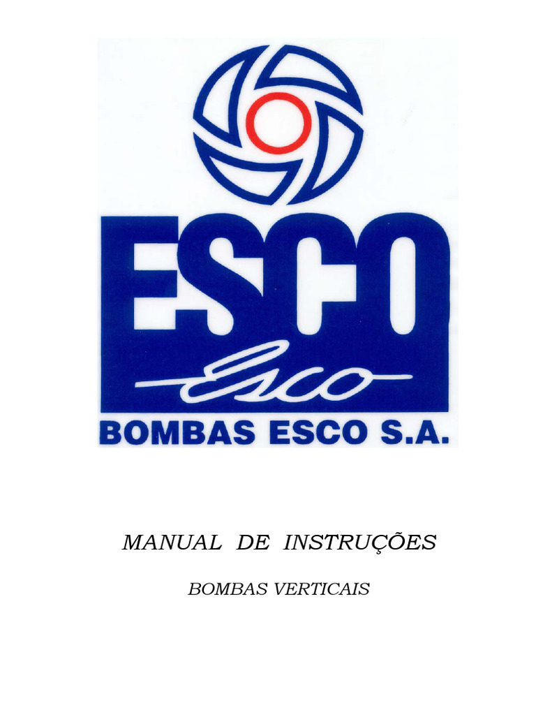 Manual Esco Vertical | PDF | Bomba | Embalagem e rotulagem