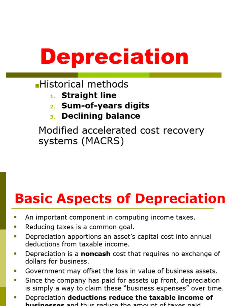Chapter 7 Depreciation | PDF | Depreciation | Business
