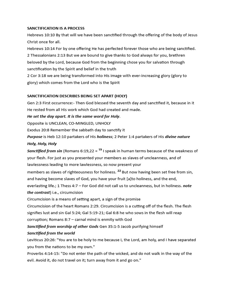 Sanctification and Consecration | PDF | Jesus | Salvation