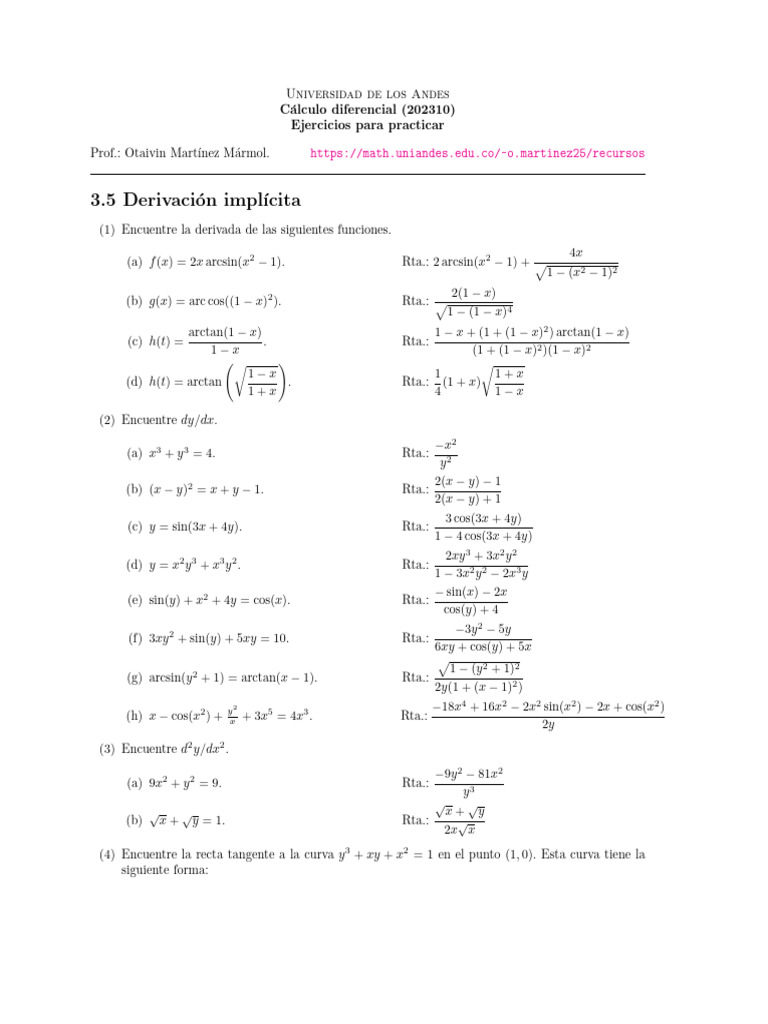 3.5.ejer Regimp | PDF | Análisis | Calculo diferencial