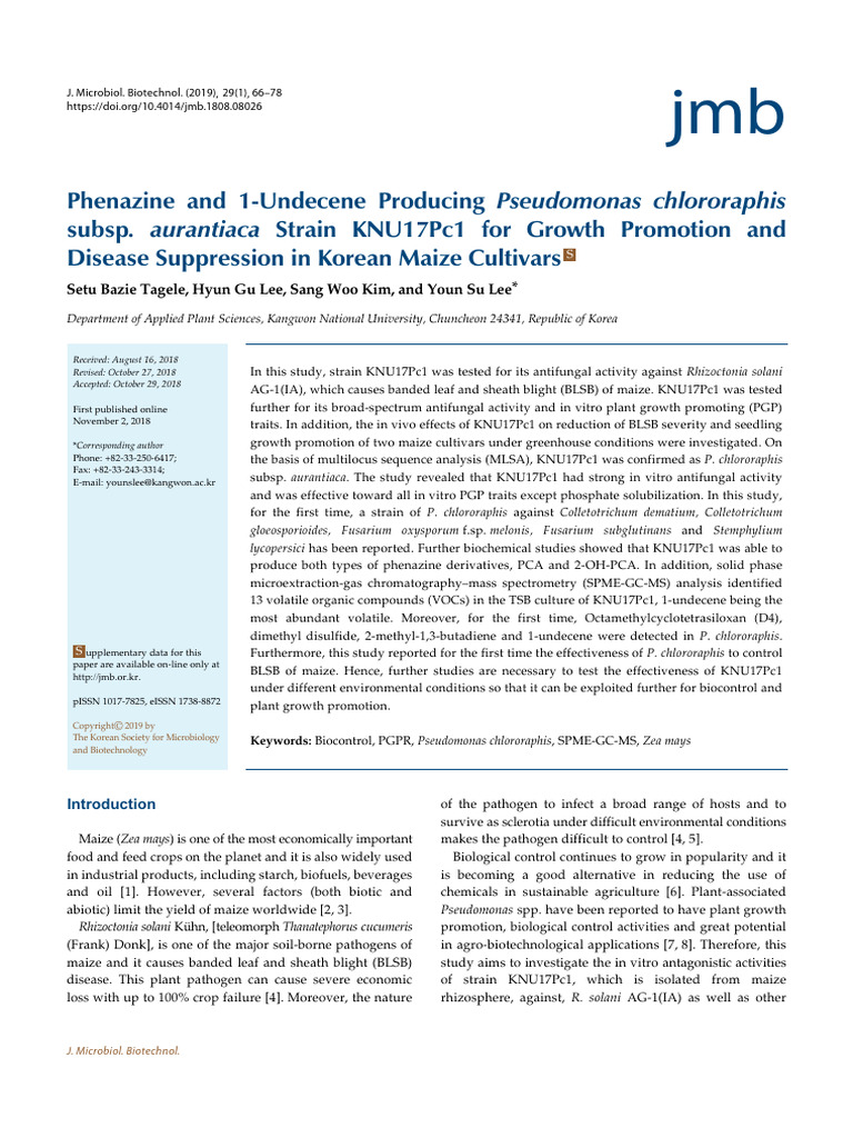Pseudomonas Chlororaphis - Aurantiaca | PDF | Dna Sequencing | Pseudomonas