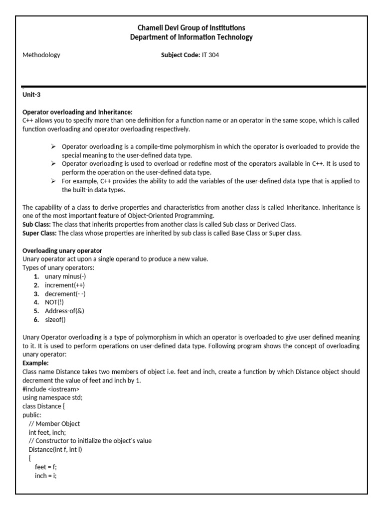 IT 304 OOPM Unit III - 1693892203 | PDF | Class (Computer Programming ...