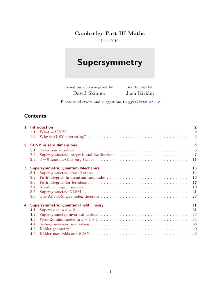 Susy | PDF | Standard Model | Higgs Boson