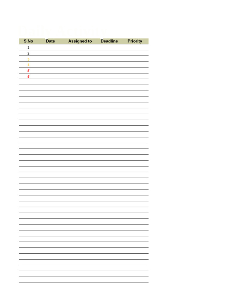 Daily Activity Tracker | PDF