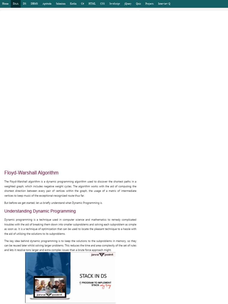 Daa Floyd Warshall Algorithm Pdf Applied Mathematics Algorithms And Data Structures 1734