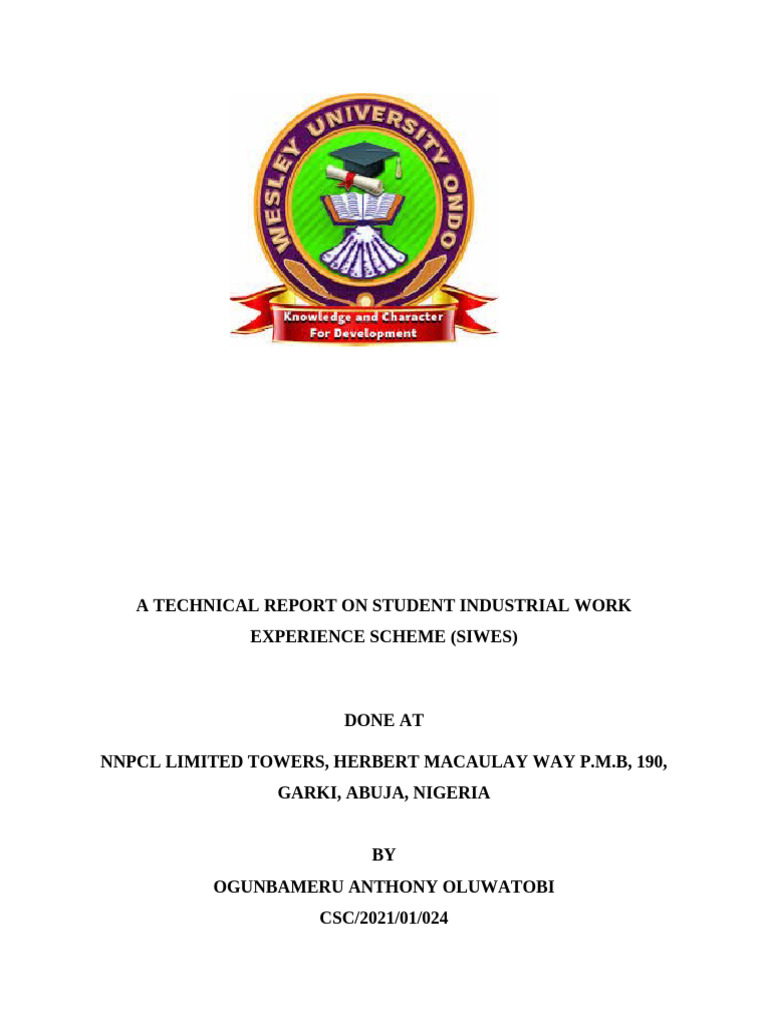 My Technical Report On Student Industrial Work Experience Scheme | PDF ...