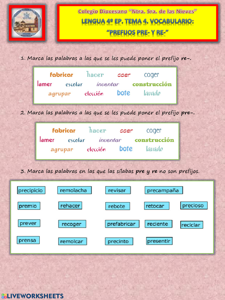 Prefijos Pre y Re | PDF