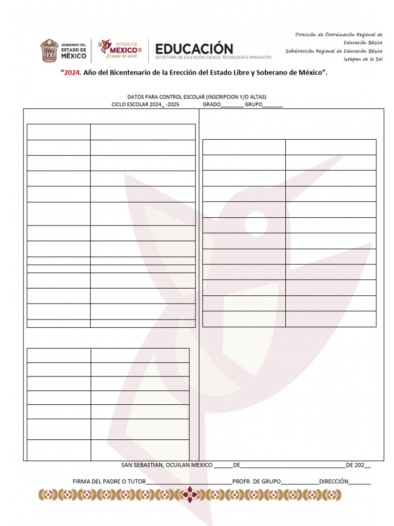 Hoja de Control Escolar-01 | PDF