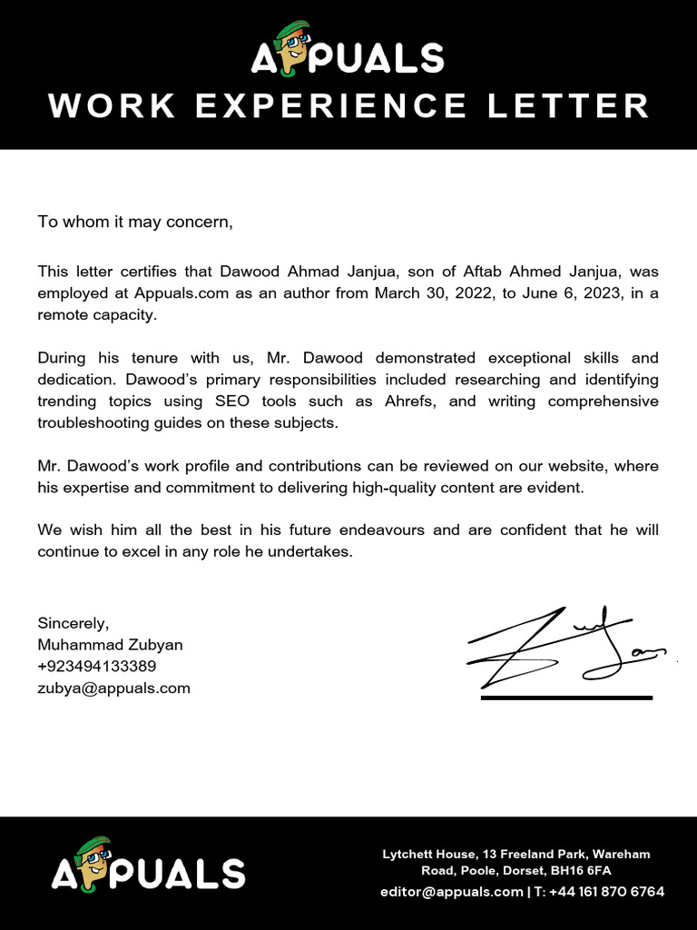 Work Experience Appuals | PDF