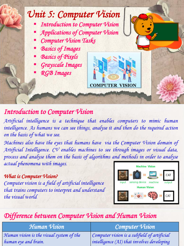 Grade 10 Unit 5 - Computer Vision | PDF | Image Segmentation | Computer ...