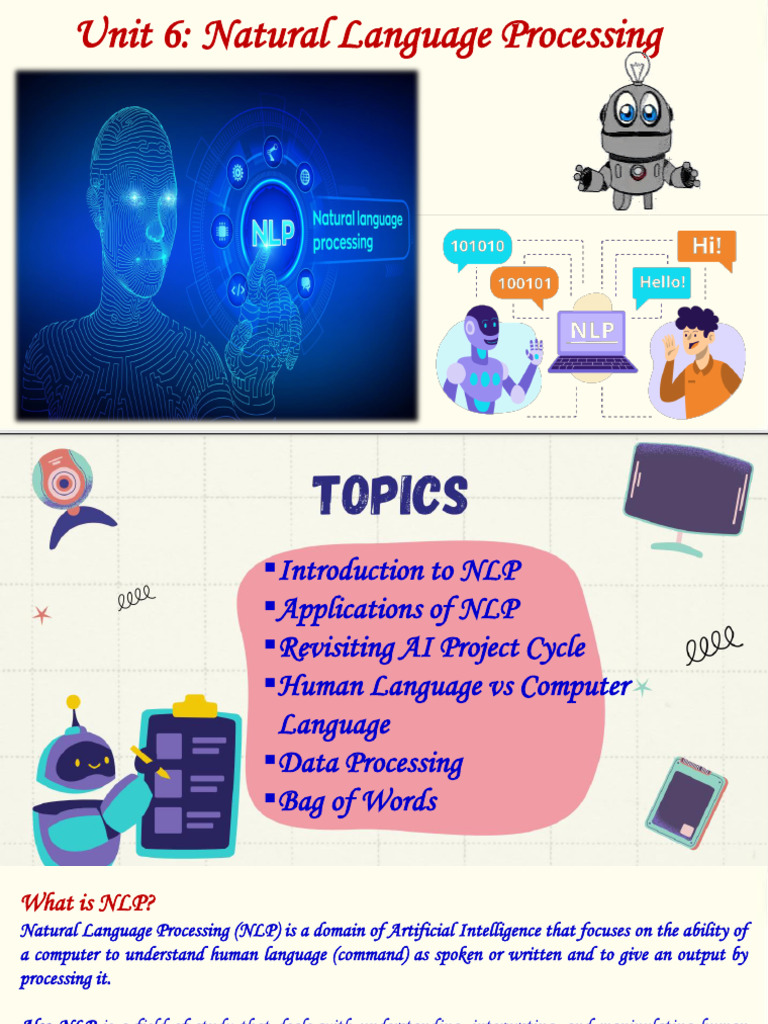 Grade 10 Unit 6 - Natural Language Processing | PDF | Linguistics | Cognitive Science