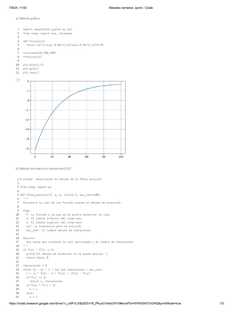 Metodos Cerrados .Ipynb | PDF | Informática teórica | Optimización Matemática