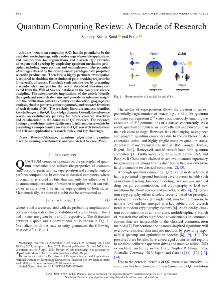 Quantum Computing: 10-Year Review | PDF | Quantum Computing | Applied Mathematics