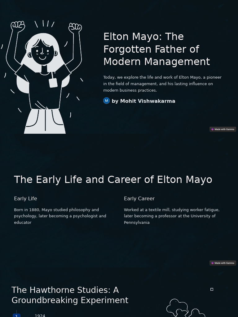 Elton Mayo The Forgotten Father of Modern Management | PDF | Motivation ...