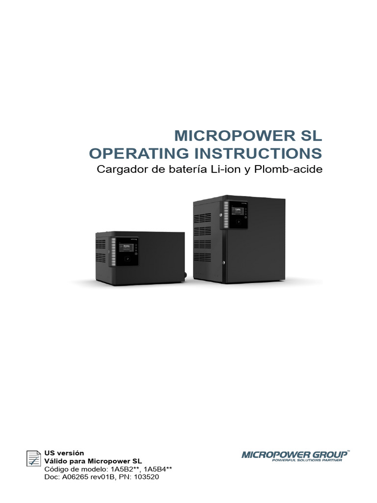 MICROPOWER SL - Operating Instructions | PDF | Cargador de batería ...