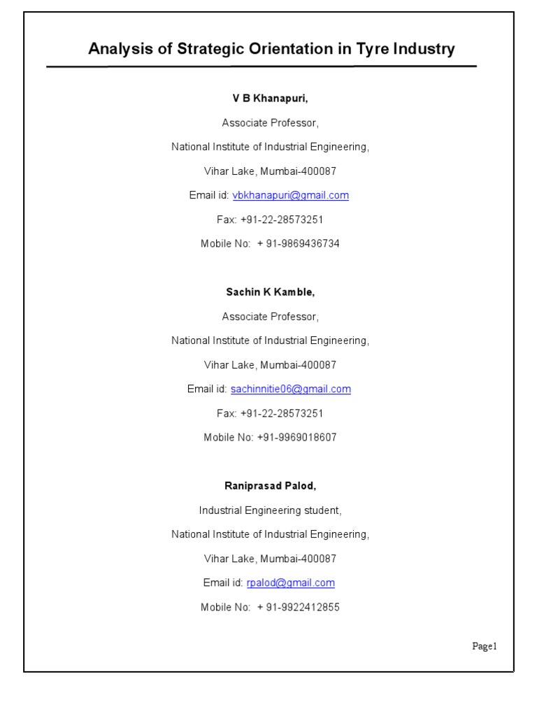 Strategic Insights for India's Tyre Industry | PDF | Strategic ...