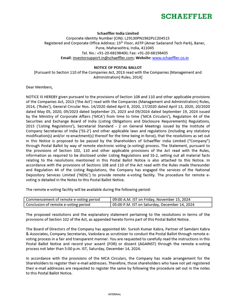 SIL-Postal Ballot Notice-2024 V5-F | PDF | Login | Electronic Voting