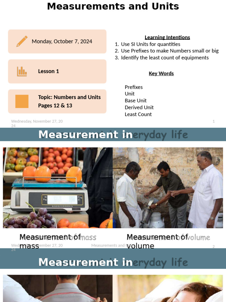 Lesson 1 Numbers and Units | PDF | Measurement | International System ...