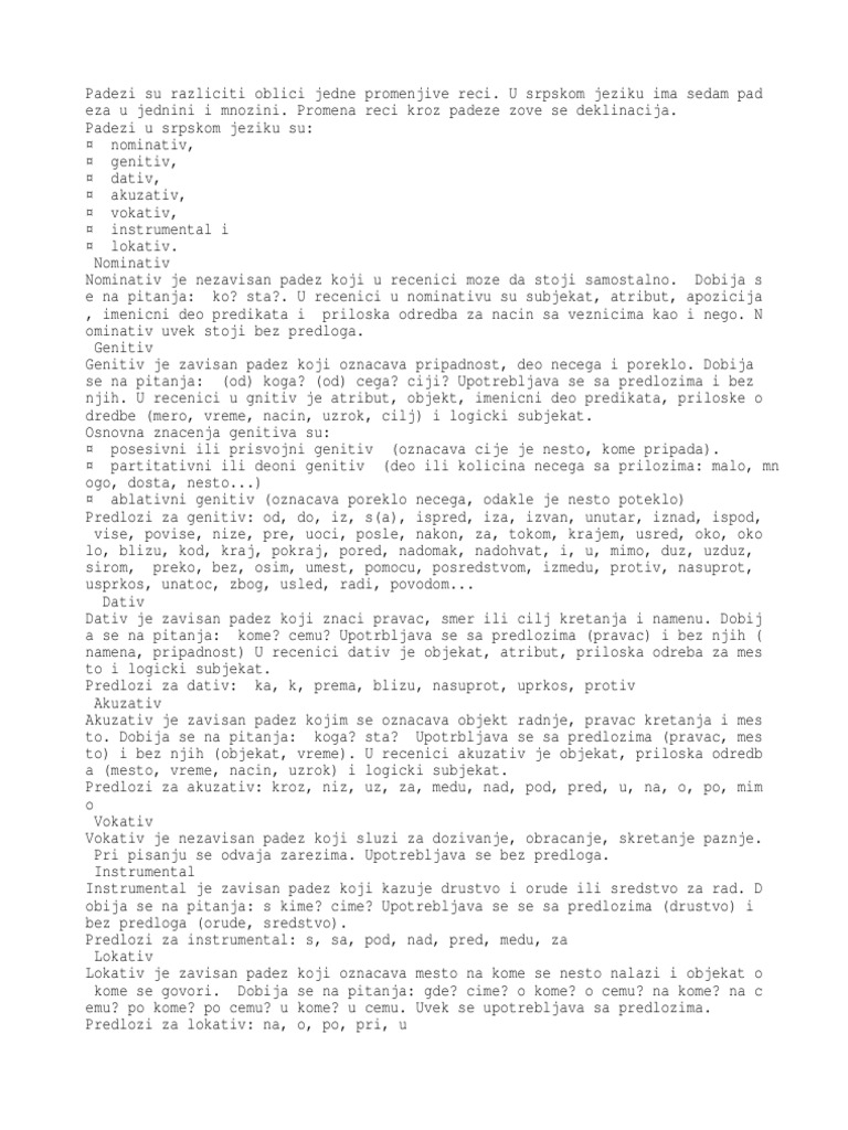Padezi | PDF