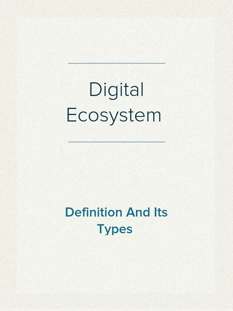 Understanding Digital Ecosystems | PDF