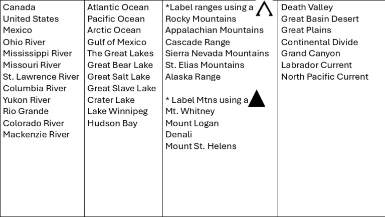 United States and Canada Physical Geography Map | PDF