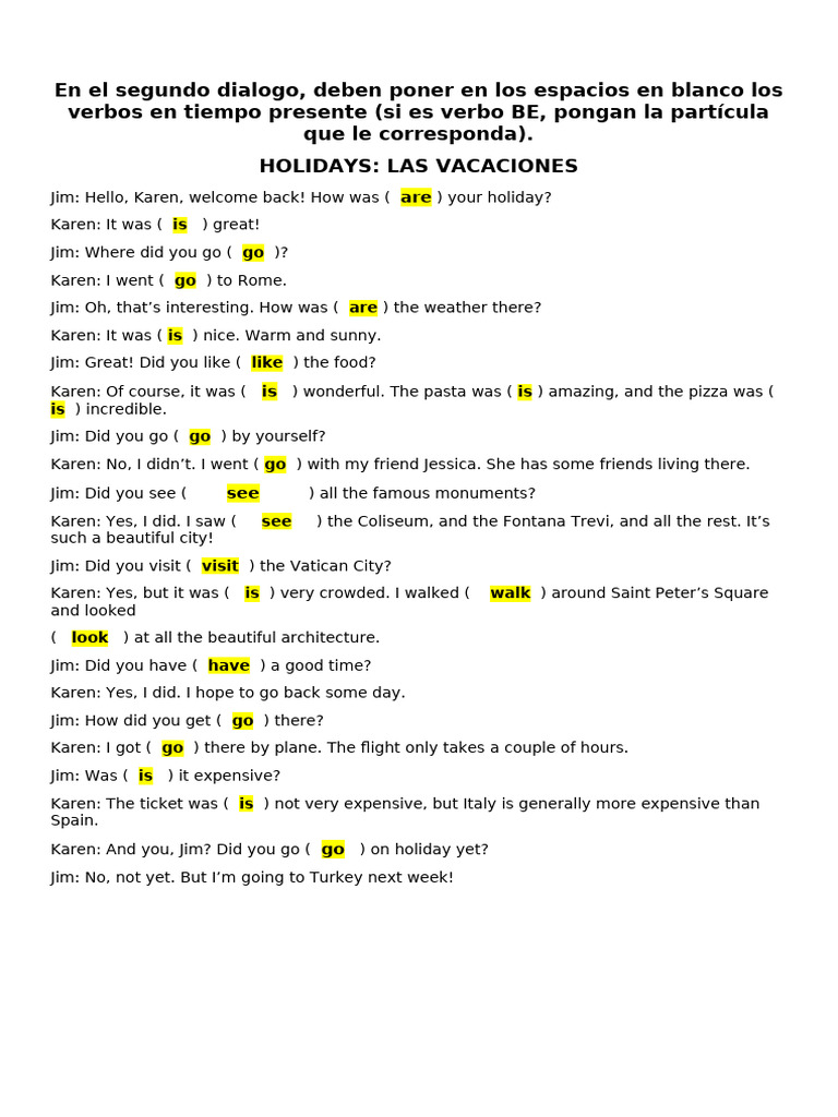 Verbos en Presente Simple | PDF